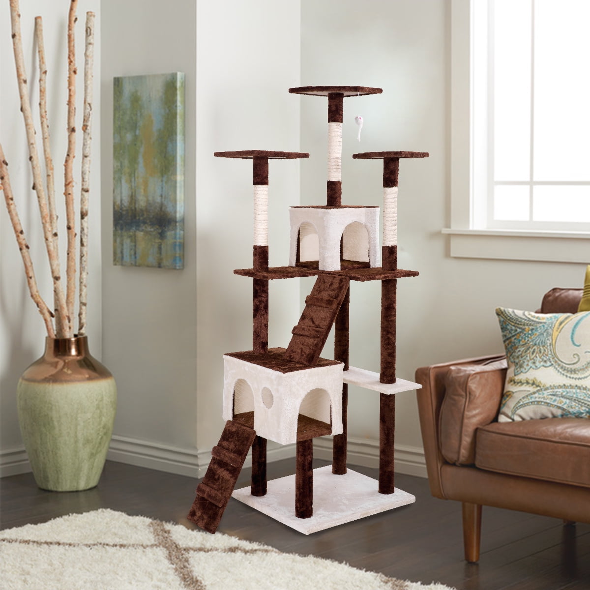 Merax Multi Level Cat Tree Pet Sleep and Play Palace Tower Condo ...