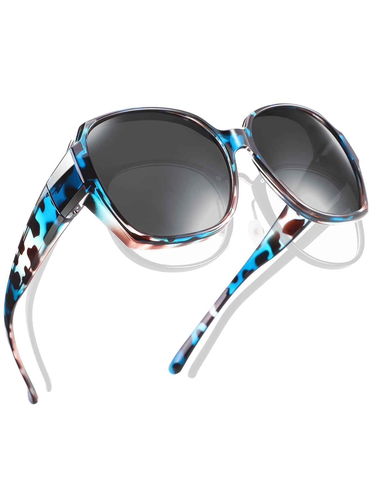 TINHAO Polarized Sunglasses Fit Over Glasses for Women Oversized Square ...