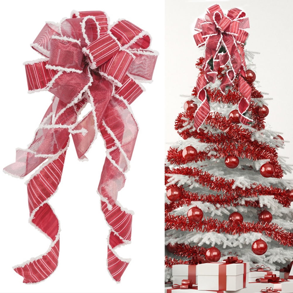 1 Piece Christmas Tree Topper, Christmas Tree Topper Bow Ornament ...