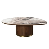 ACME Willene Contemporary Wood Coffee Table with Ceramic Top in Walnut ...