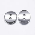 10pc Resistant 304 Stainless Steel Buttons 2-Hole Oval Stainless Steel ...