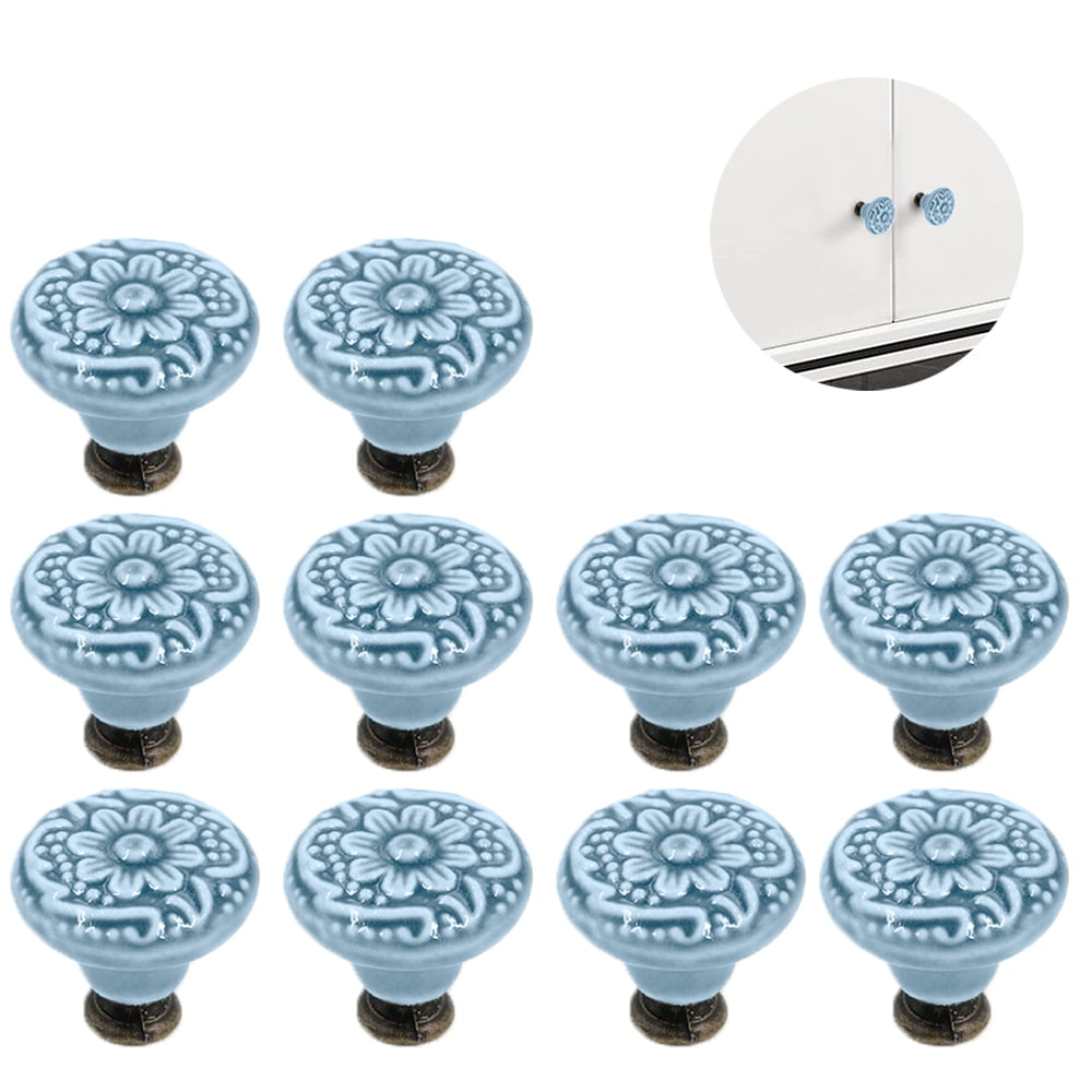 Pack of 10 Pieces - Hand Made Painted Floral Ceramic Furniture Pulls ...