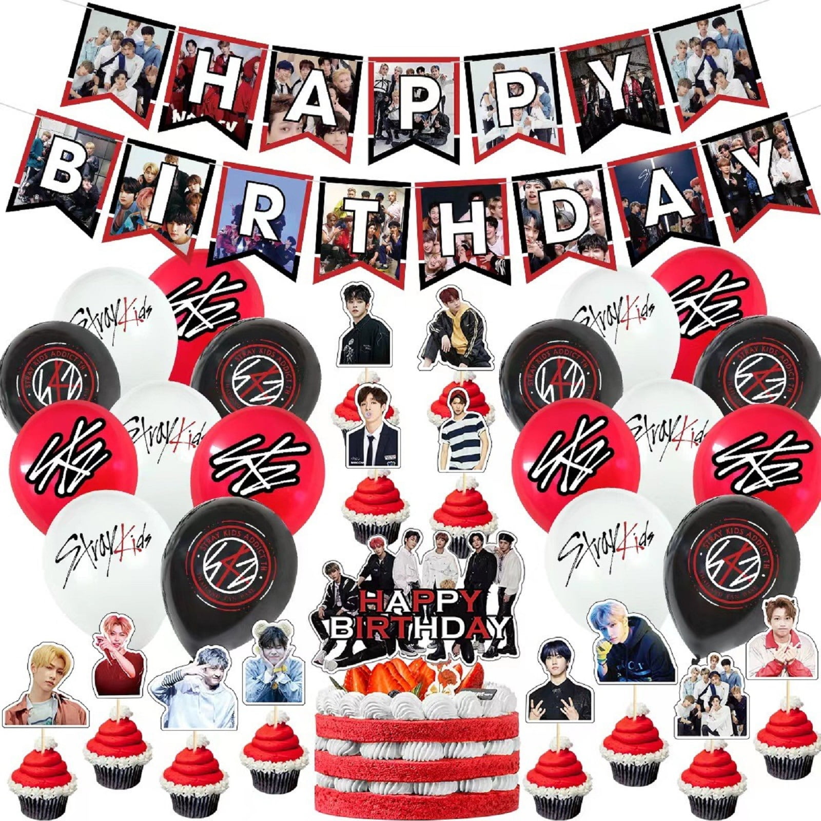 Click here for Bemona Stray Kids Happy Birthday Cake Topper  Cupc... prices