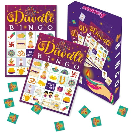 Diwali Bingo Game Cards Festival of Lights Board Game Indian New Year ...