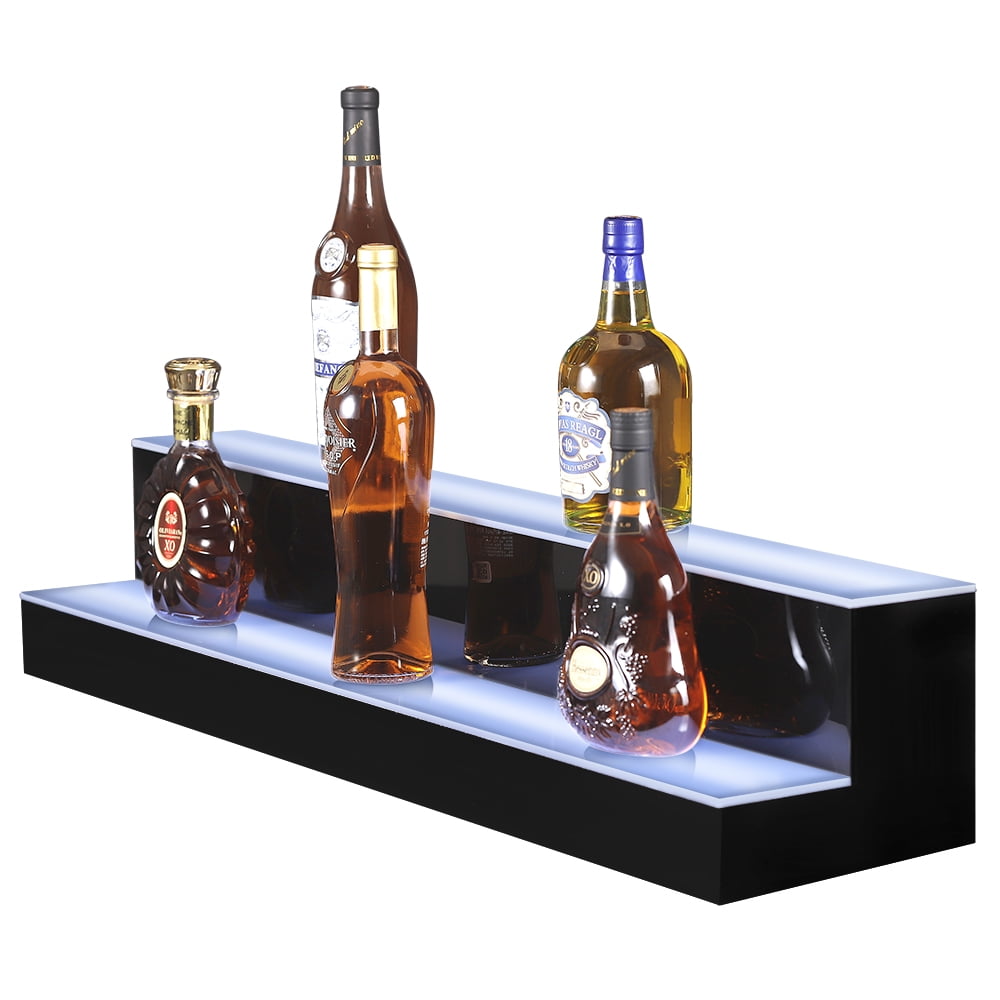 Ageszoe 2 Tier, 40 inch LED Liquor Shelf with Remote Control Acrylic ...