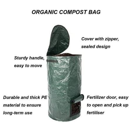 2 Pack Organic Compost Bags 15 Gallon 34 Gallon Garden Compost Bins ...