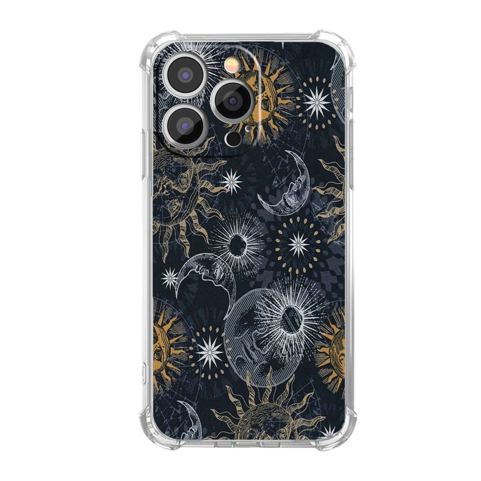 Celestial Magic Sun and Moon Case for iPhone 13 Pro Max,Aesthetic Art Design Pattern Soft Full ...