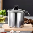 Stainless Steel Oil Filter Pot Grease Container with Strainer Drainer ...