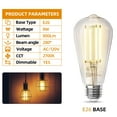 PHOPOLLO Edison Light Bulbs, 60W Equivalent, Dimmable LED, E26 Base ...