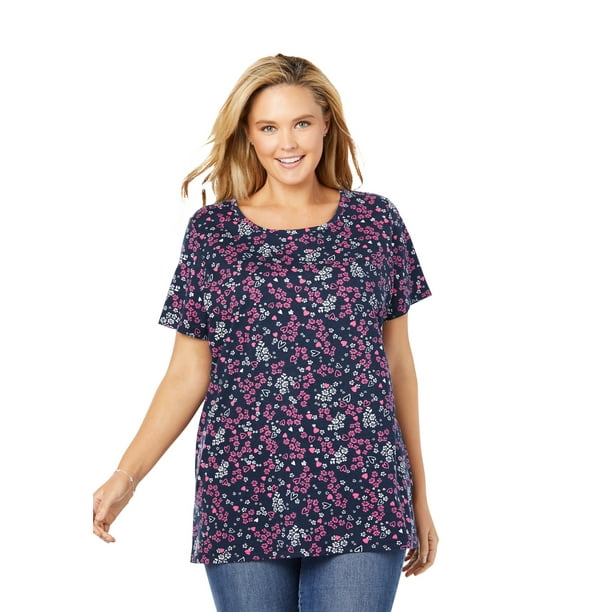 Woman Within - Woman Within Women's Plus Size Graphic Tee - Walmart.com ...