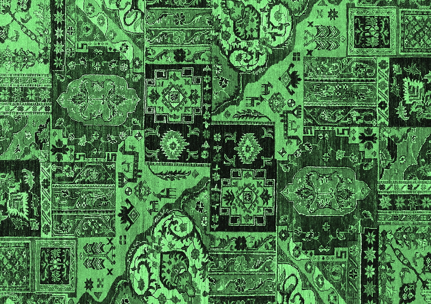 Ahgly Company Indoor Rectangle Abstract Emerald Green Modern Area Rugs ...