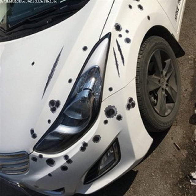 Simulation bullet hole car sticker car bullet hole crack car sticker ...