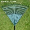 Orientools 43"-66"Garden Leaf Rake, Adjustable Lightweight Steel Handle ...