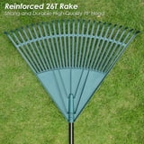 Orientools 43"-66"Garden Leaf Rake, Adjustable Lightweight Steel Handle ...