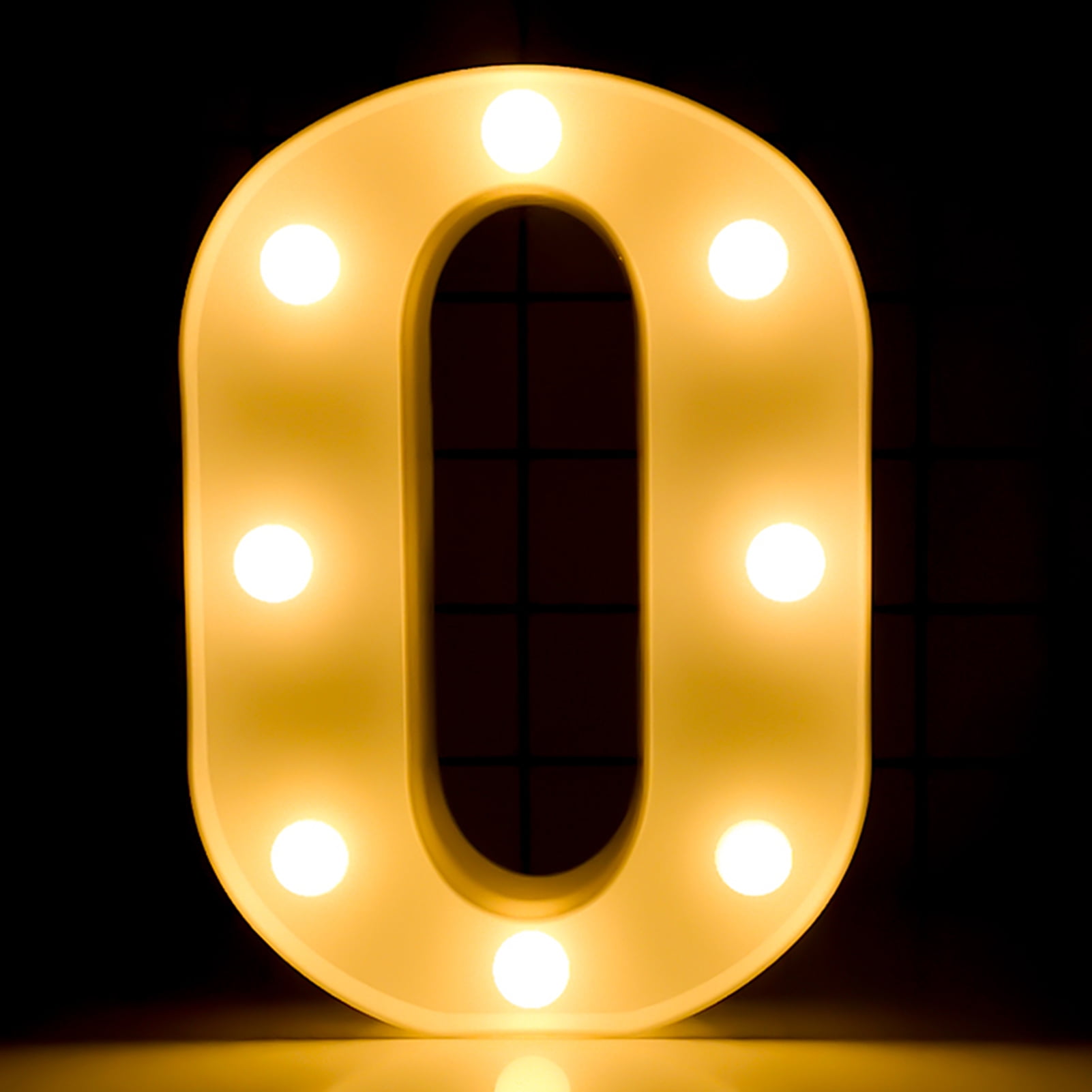 LED Números Luz Señal de pie con bombillas Lámpara de noche Blanco ...