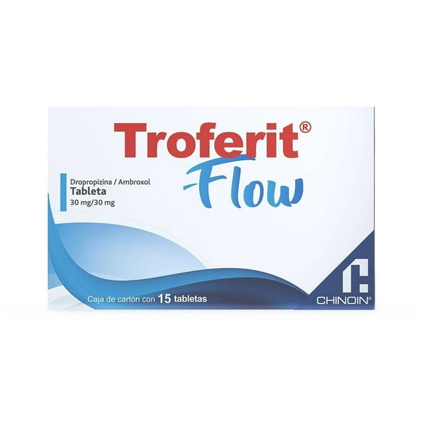 Troferit Flow Dropropizina 30 mg, Ambroxol 30 mg 15 tabletas | Walmart ...