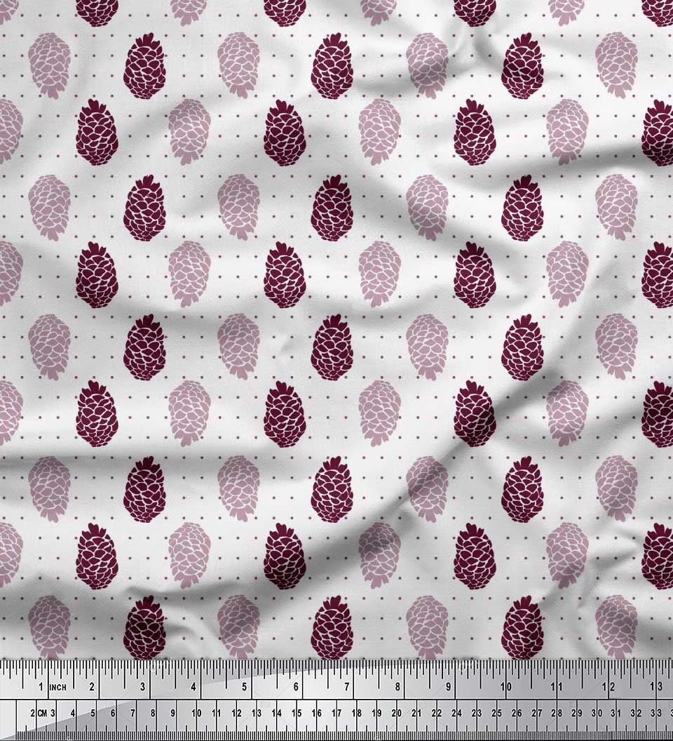 Soimoi Purple Rayon Fabric Dot & Fruits Print Fabric by the Yard 42 ...