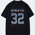 Athletic T Shirt Black Number 32 Striped Design Sport Wear Athletic ...