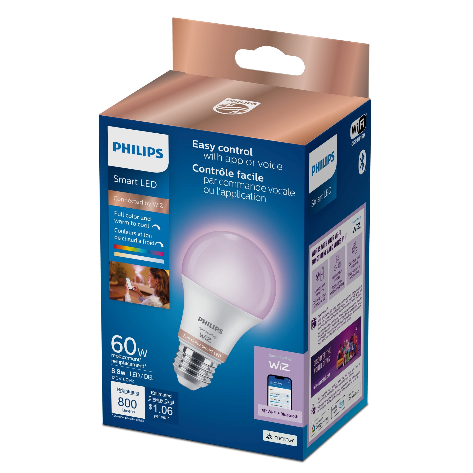 Click here for Philips Wiz Led A19 Full Colour Smart Bulb 1pk prices