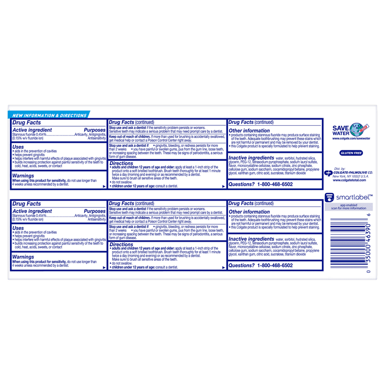 Colgate Total Toothpaste Ingredients