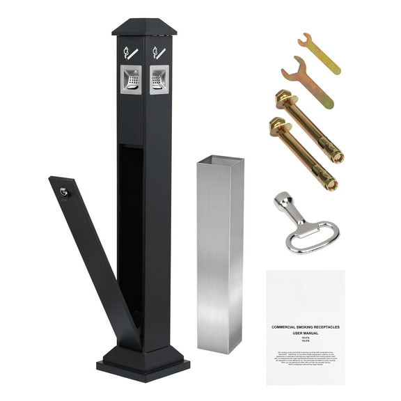 Commercial Cylinder Cigarette Butt Receptacle Freestanding Weatherproof ...