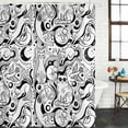 Black Cartoon Cats Bathroom Shower Curtains with 12 Hooks Polyester ...