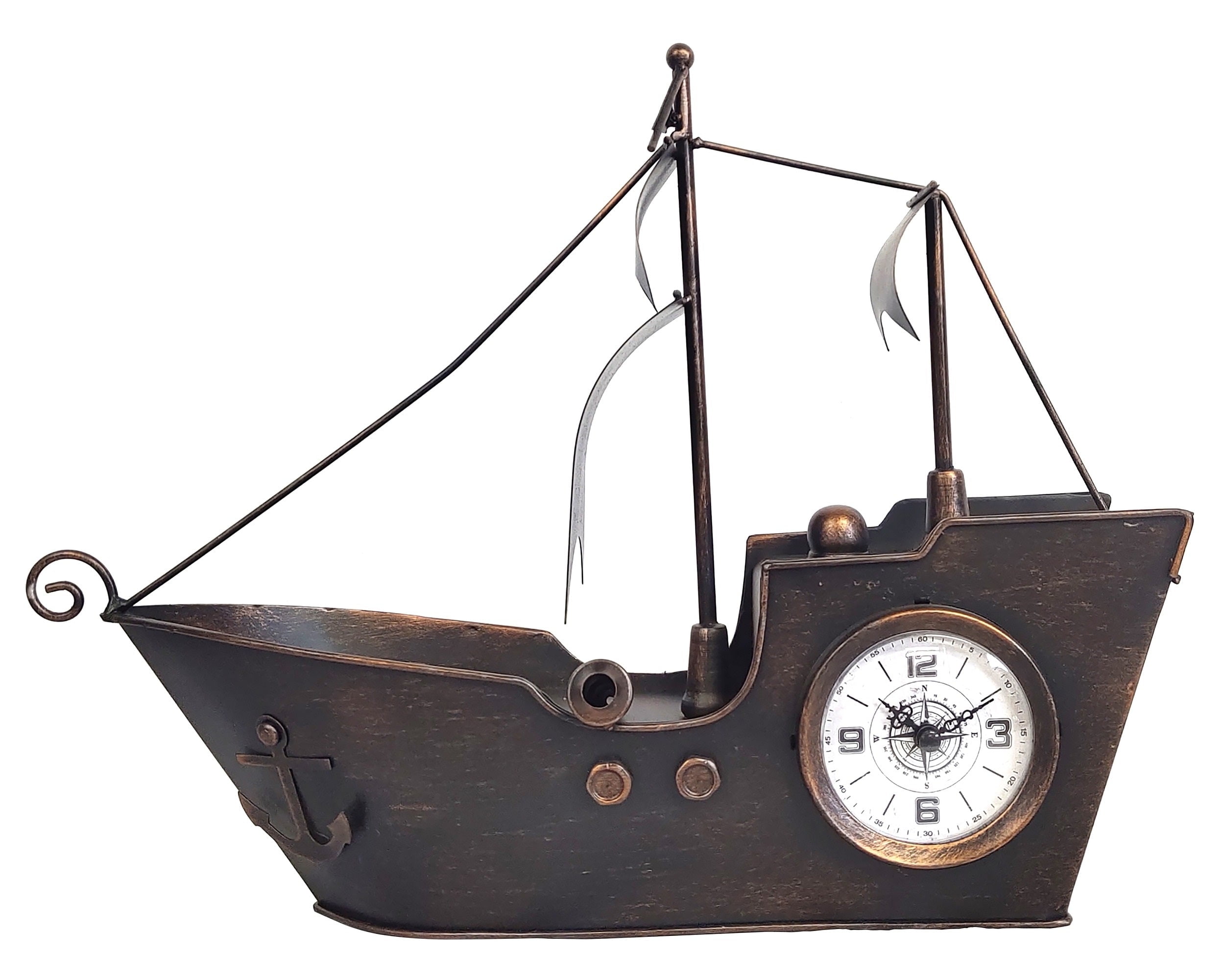 Sailing Ship Metal Table Clock - Walmart.com