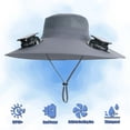 Solar Powered Fan Hat, Wide Brim with Built-in Fan, UPF 50+ USB ...