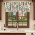 Bohemian 2 Panels Kitchen Valance, Green Cacti Pots Succulents Plants ...