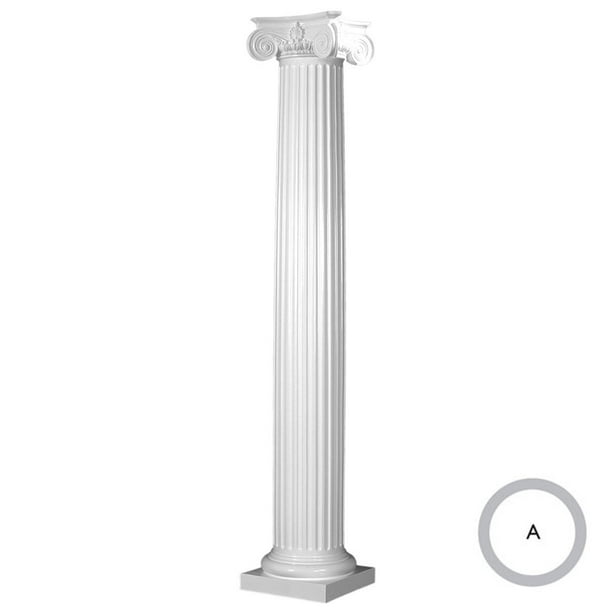 Endura-Stone Round Fluted Tapered Column (FRP), Smooth Paint-Grade ...