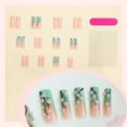 24pcs Press on Nails Long Square Acrylic Autumn Winter Nails Floral ...