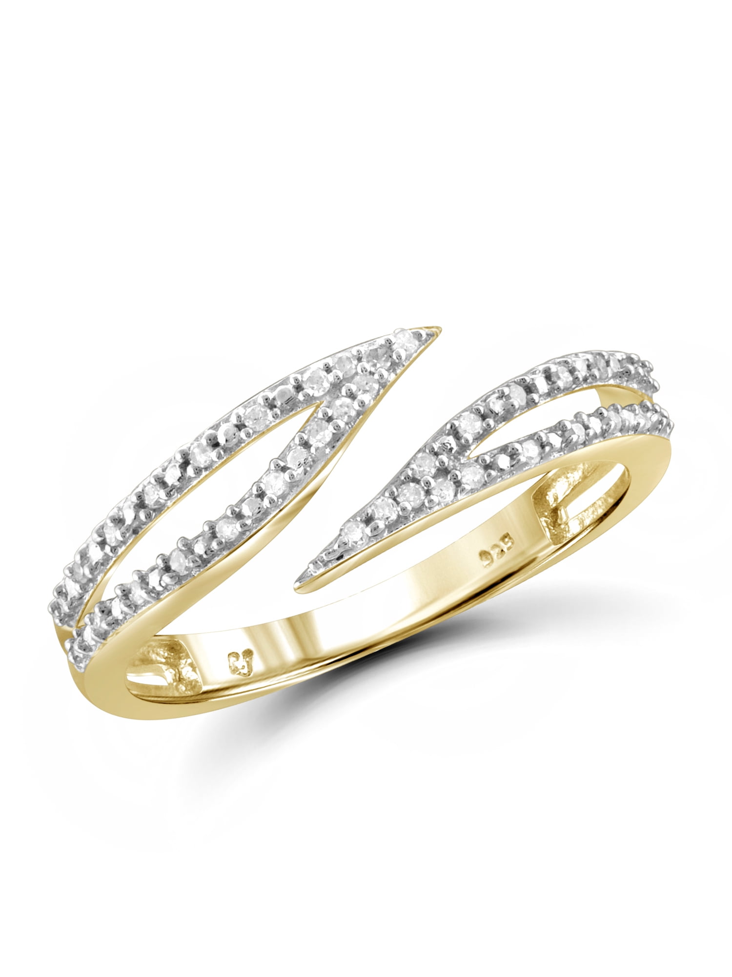 Genuine 1/10 CTW White Diamond Open Ring in Sterling Silver - Walmart.com