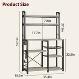 EastVita Bakers Rack with Power Outlet, Coffee Bar with Wire Drawer ...
