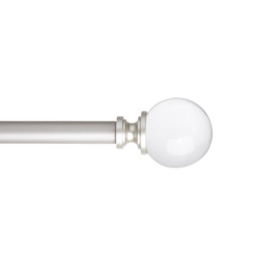 Mainstays 3/4" Filigree Ball Single Curtain Rod, White, 30-84 ...