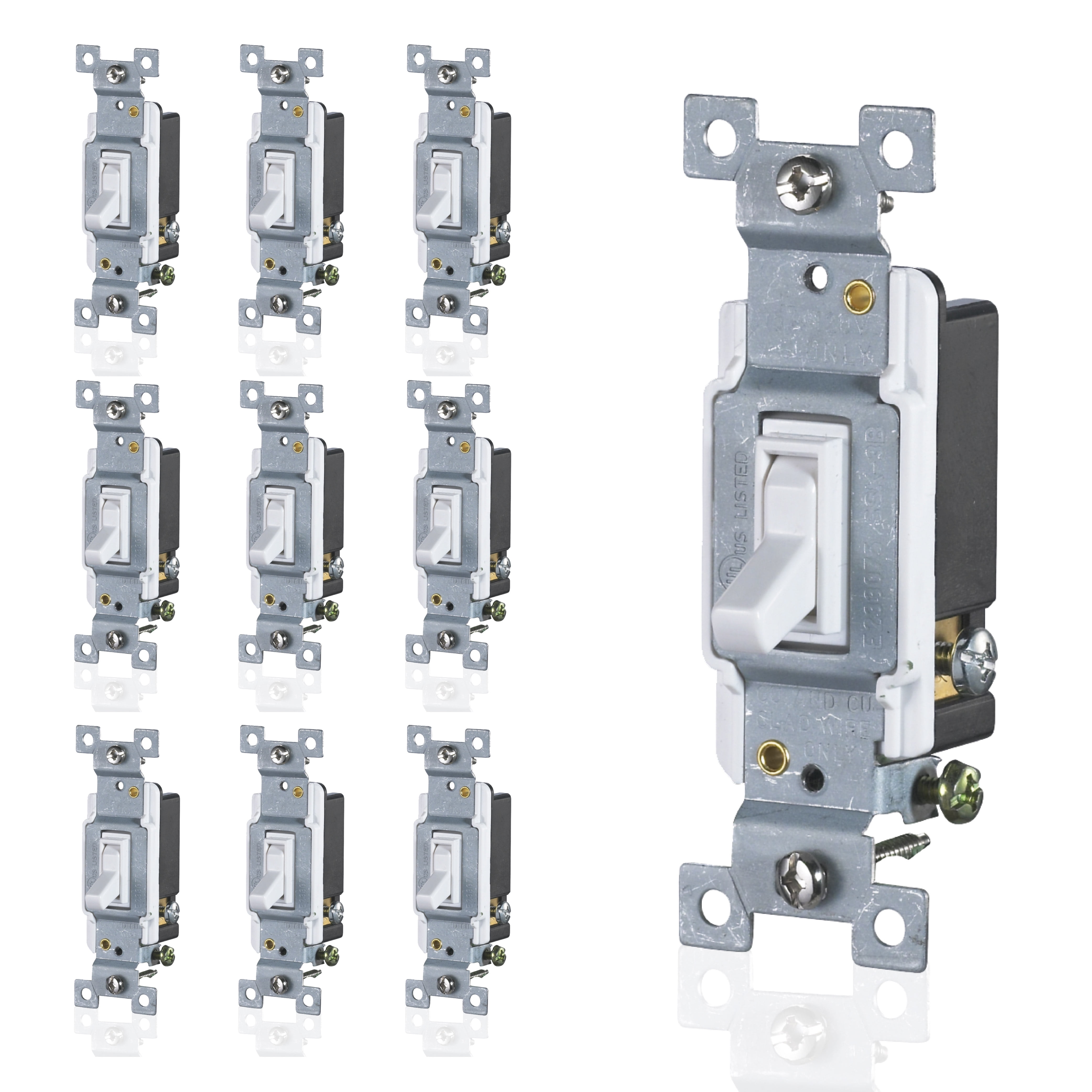 Faith 3 Way Toggle Switch White Residential Grade Standard Wall ...