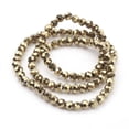 1 Strand Faceted(32 Facets) Electroplate Glass Bead Strands Golden ...