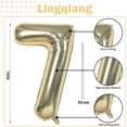 40 Inch Champagne Gold Number 17 Foil Balloons, Decor for 17th Birthday ...