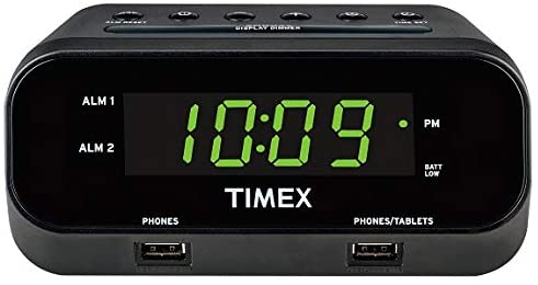 Timex T129B RediSet Dual Alarm Clock With Dual USB Charging And Extreme Timex T129B RediSet Dual Alarm Clock With Dual USB Charging And Extreme