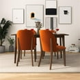 Belar Mid-Century Velvet Dining Chair in Burnt Orange (Set of 2 ...