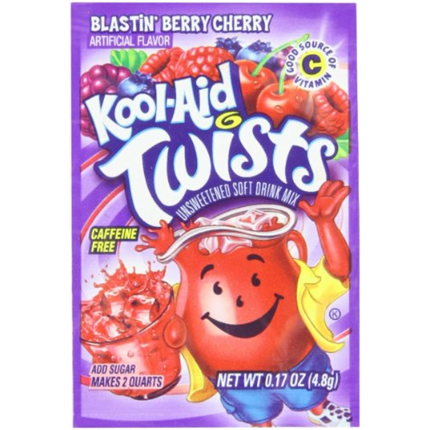Kool-Aid Twists Blastin Berry Cherry Unsweetened Soft Drink Mix, 0.17 ...