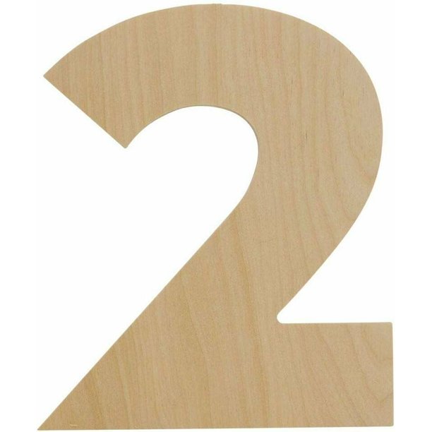 12" Wooden Cutout Number 2 Unfinished Decorative Craft Pack Of 5 for ...
