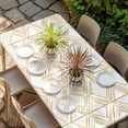 Abstract Art Fitted Rectangle Tablecloth 24" x 50" Golden Lines ...