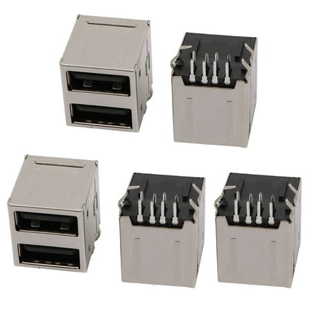 5PCS 8 Terminal Straight Soldering Two-Tier USB Type A Female Jack ...