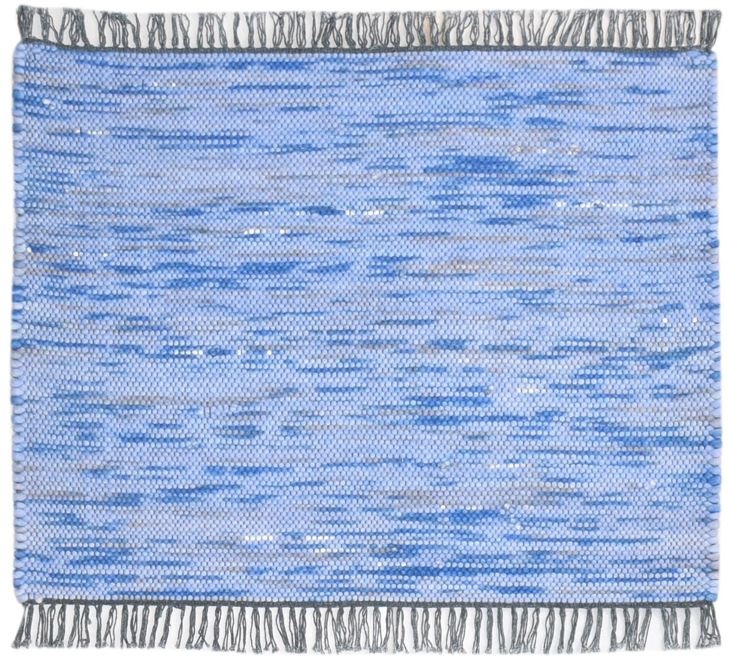4' X 3' Rug Wool Blue Modern Hand Woven Scandinavian Abstract Room Size ...