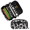 Black White Cow Print Pattern PVC Pencil Case Water-Repellent Clear ...
