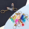 10Pcs Glass Bottle Keychains with Iron Clasps Cork Golden 8.2cm ...