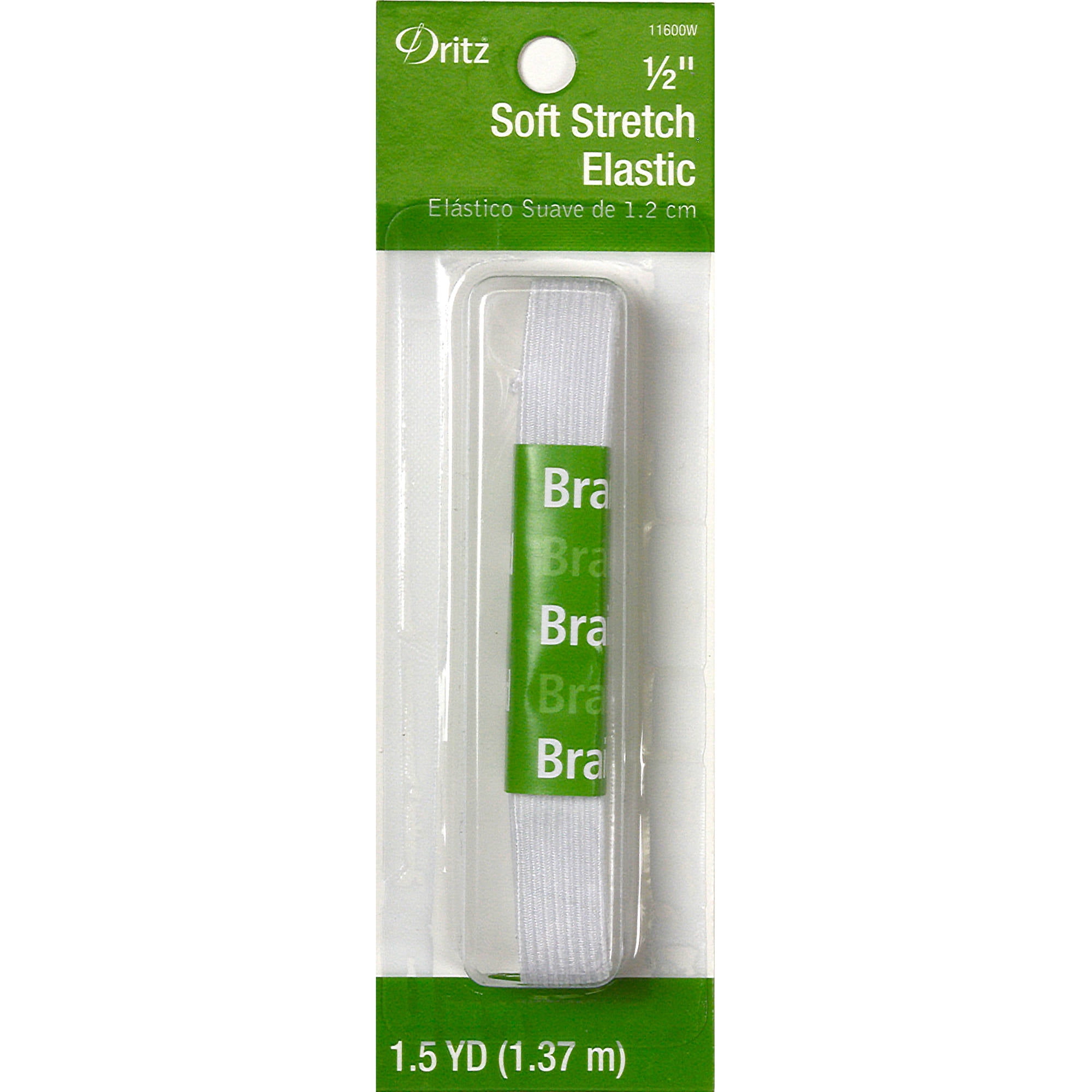 Dritz 1/2" Soft Stretch Elastic, 1.5 Yd. - Walmart.com - Walmart.com