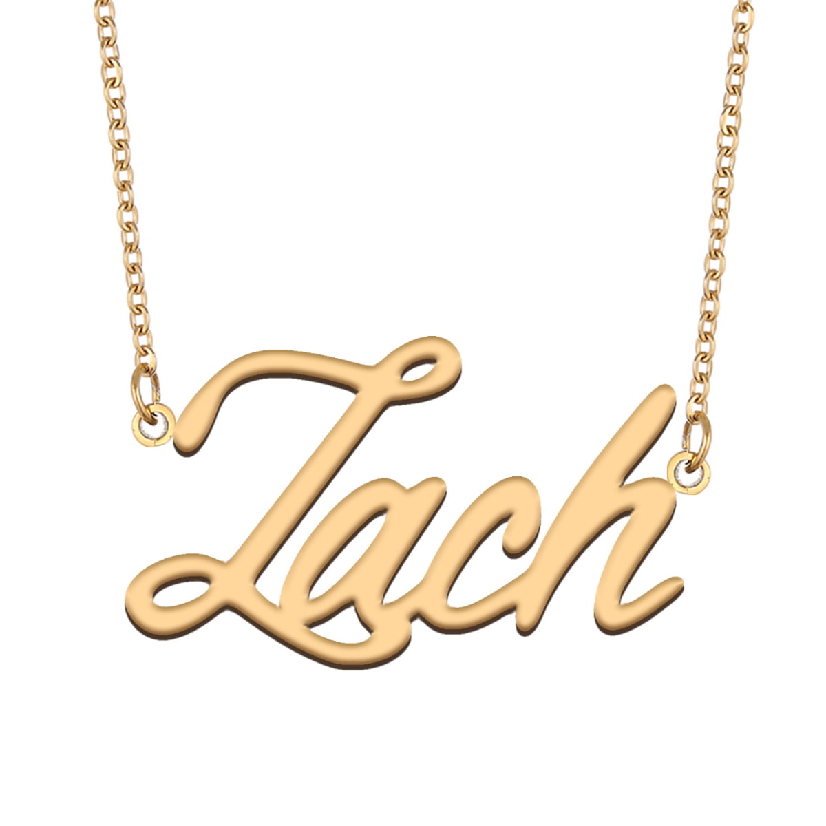 HUAN XUN Gold Zach Letter Name Necklace Men's Initials Name Necklace ...
