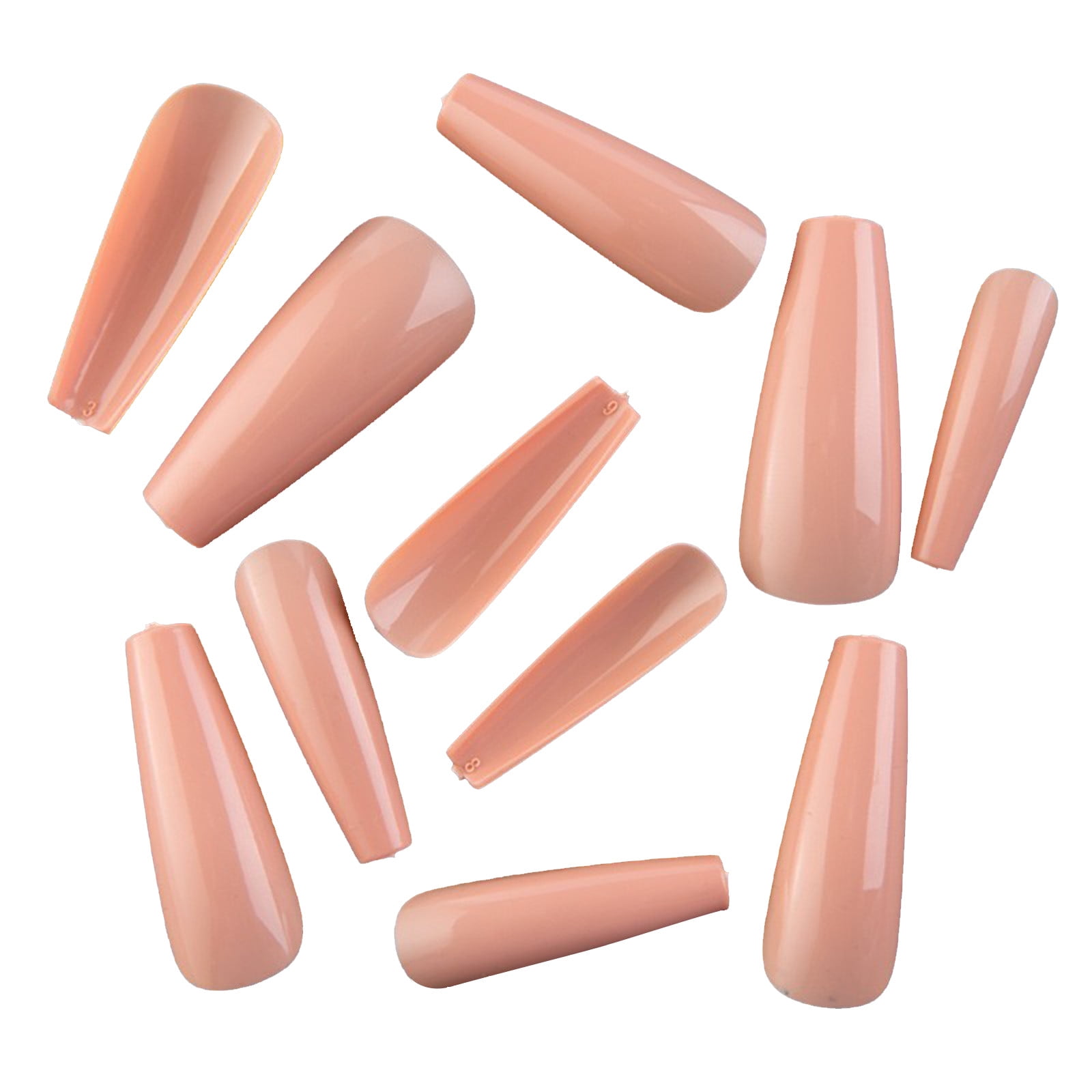 ERTUTUYI 100 Pcs Box Color Bar Dance Nail Patch Pure Color Full Sticker ...