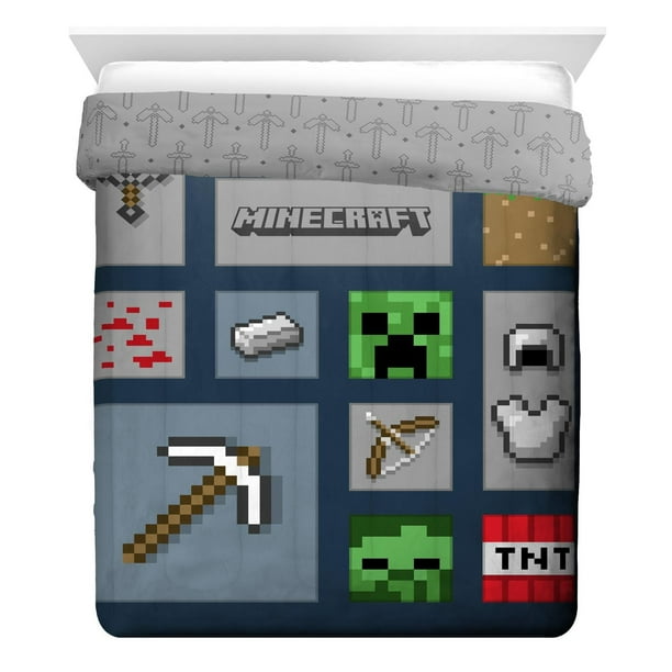 Minecraft 'Icon Adventure' Twin/Full Reversible Comforter, 100% ...